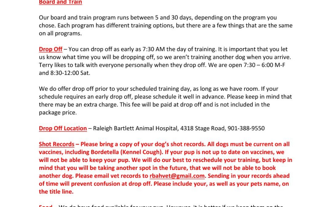 West Tennessee K9 Welcome Letter - West Tennessee K9